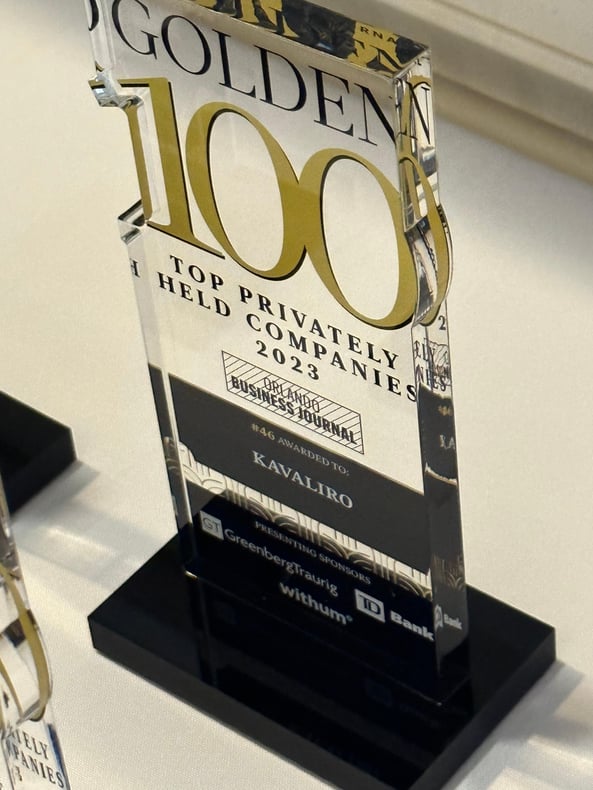 Kavaliro: Orlando Business Journal’s Golden 100 in 2023
